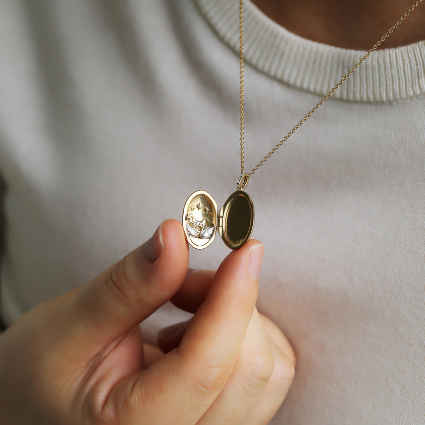 Swan lake locket necklace – TED&MAG JEWELRY STUDIO