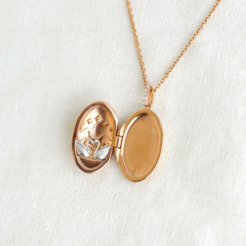 Swan lake locket necklace – TED&MAG JEWELRY STUDIO